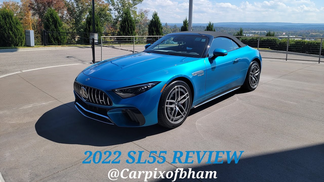 Review and walk around of the 2022 AMG SL55 *HYPER BLUE MATALLIC* - YouTube