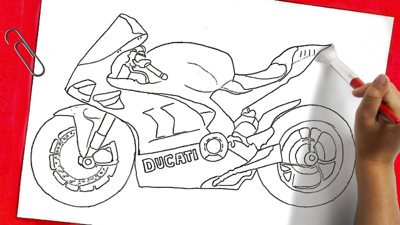 DUCATI bike drawing easy step by step |#ducati - YouTube