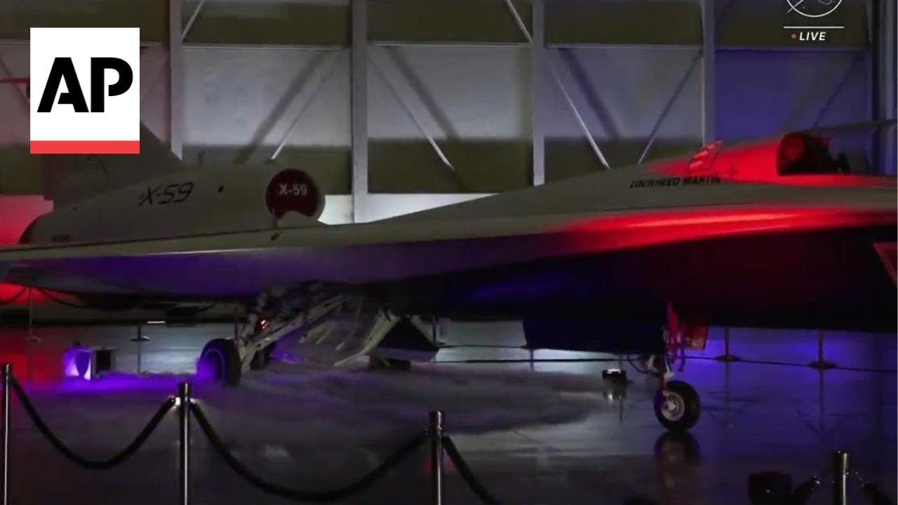 NASA unveils X-59 supersonic plane - YouTube