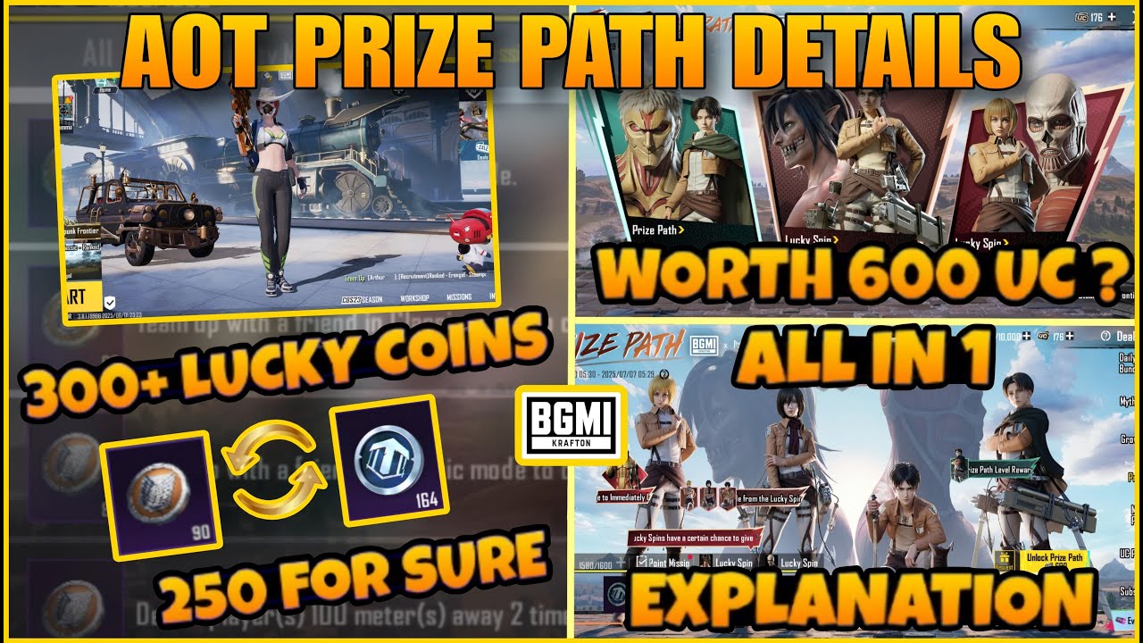 Revealing the SECRET of AOT Prize path | All Missions Explained (BGMI ...
