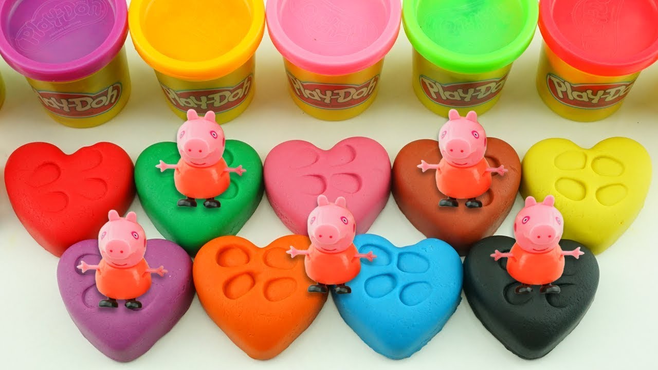 Peppa Pig Toys and Play Doh - Play Doh Molds for Kids Learn Colors ...