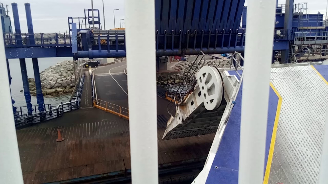 Irish Ferries Dublin Swift Link Span in Holyhead. Preparing to set sail ...