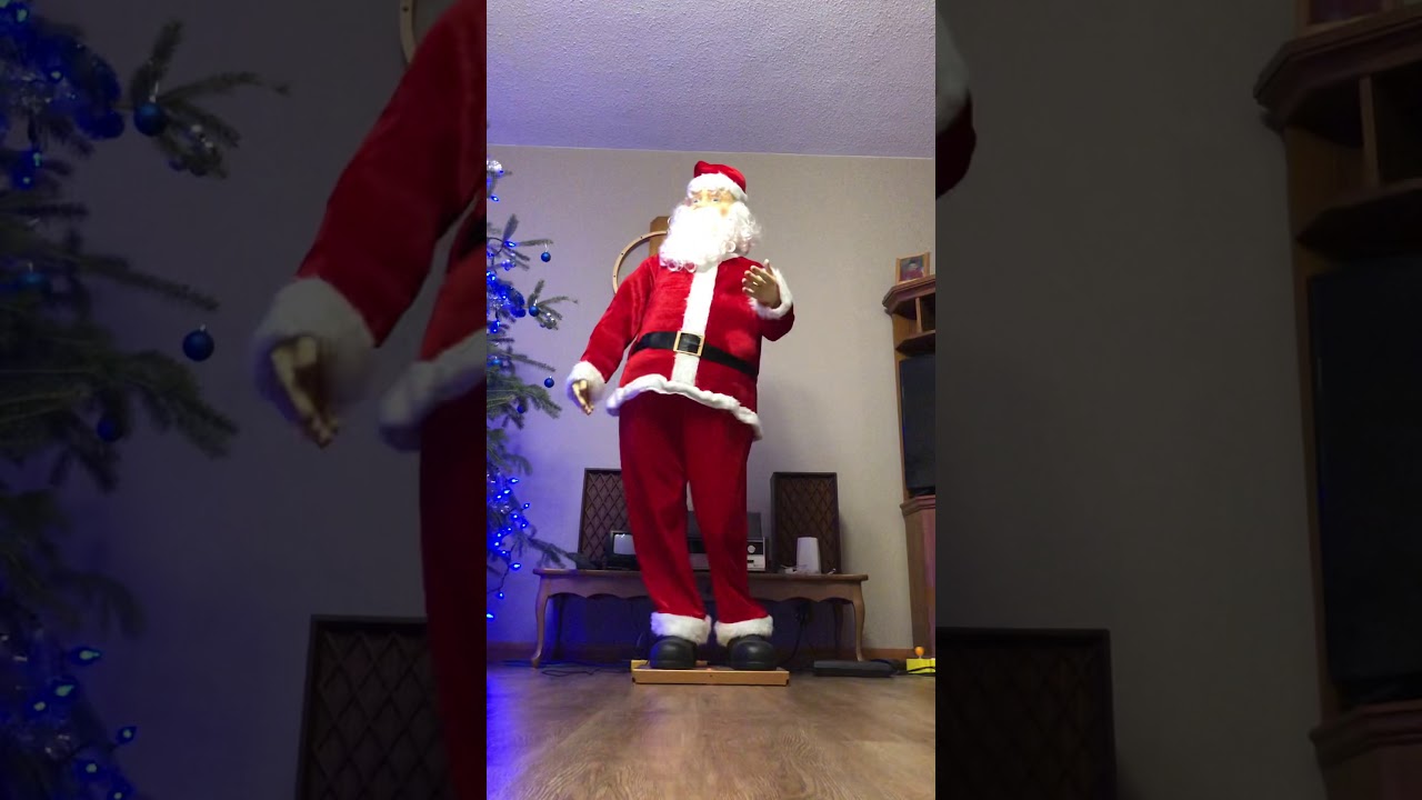 Gemmy Life Size Dancing Santa (French Mode) - YouTube