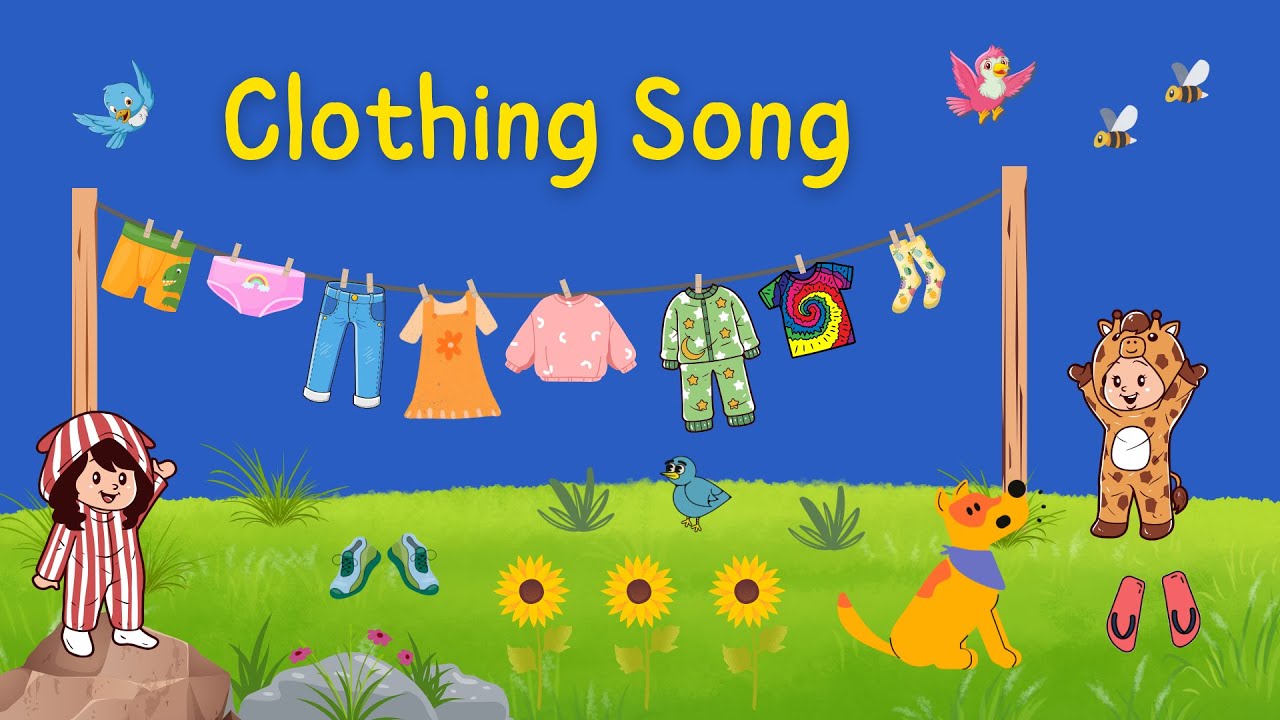 Fun Clothing Song for Kids. Preschool, Kindergarten. Cute animation ...