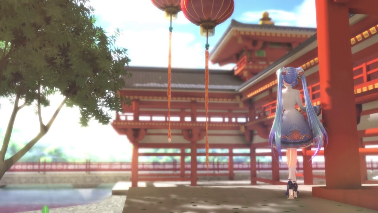 Miku temple - video wallpaper background - YouTube