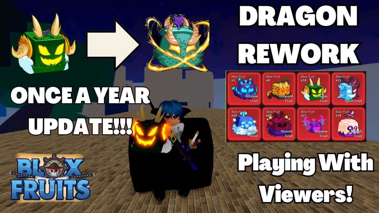 Blox Fruits LIVE! Dragon Fruit Rework! STOCK/GIVEAWAYS FRUITS - YouTube