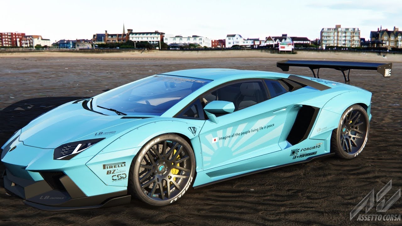 AssettoCorsa : Lambo Aventador LBW Drift. 藍寶大牛寬體爆龜改 735hp. 大鵬灣甩尾練習 ...