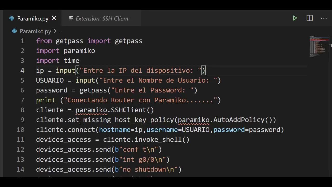 Configurando Router Cisco con Python desde Visual Studio Code - YouTube