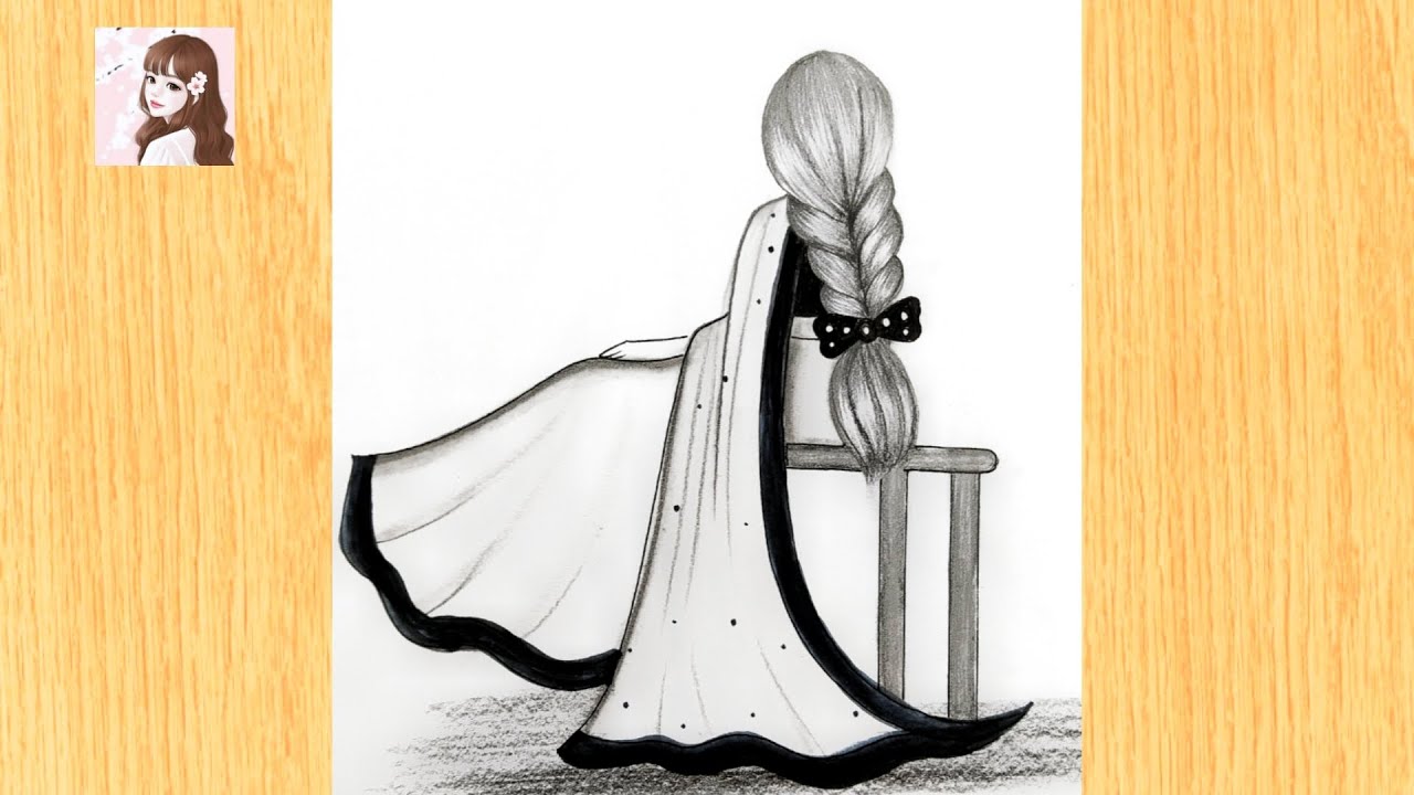 How to draw a back side girl with saree || Pencil sketch for Beginners ...