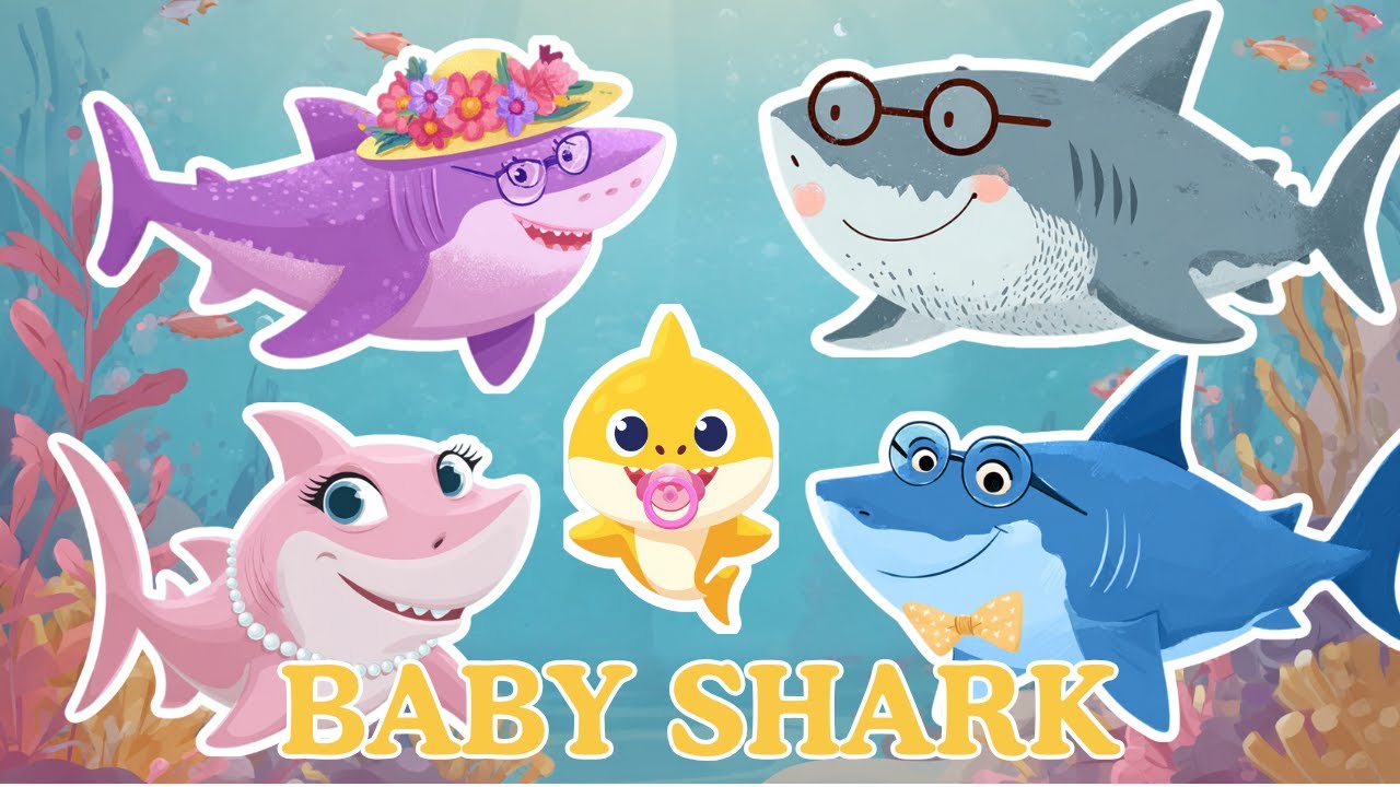 Baby Shark Family Dance | Cute Underwater Song for Kids | Nursery ...