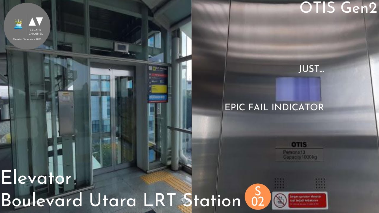 2x OTIS Gen2 Traction Elevators - Boulevard Utara LRT Station - YouTube
