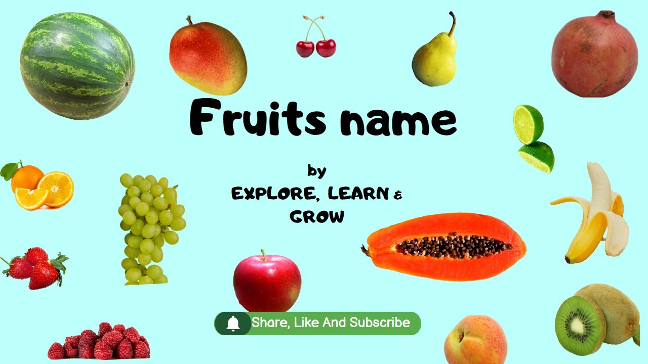 Fruits Name A To Z For Kids fruits fruits For Kids In English YouTube