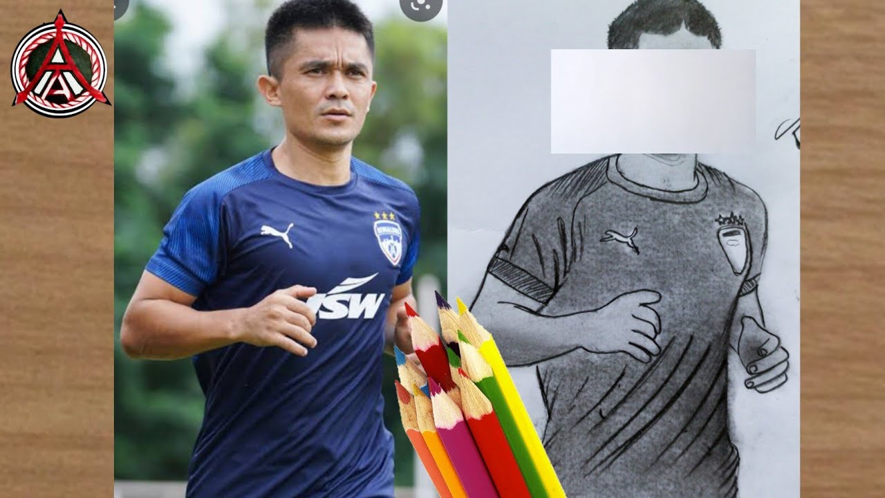 How To Draw Sunil Chhetri Picture 💥💥💥 - YouTube