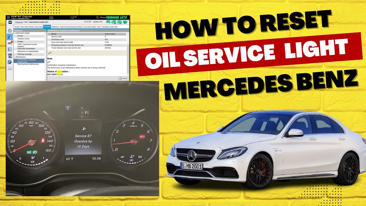 How to Reset Oil Service Light on Mercedes Benz W205 use Xentry ...