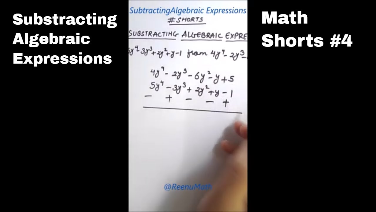 How To Subtract Algebraic Expressions Substracting Algebraic