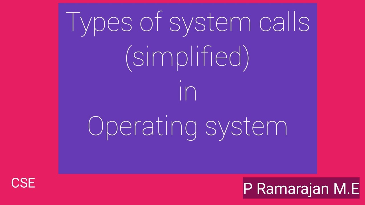 Types of system calls(simplified)in operating system - YouTube