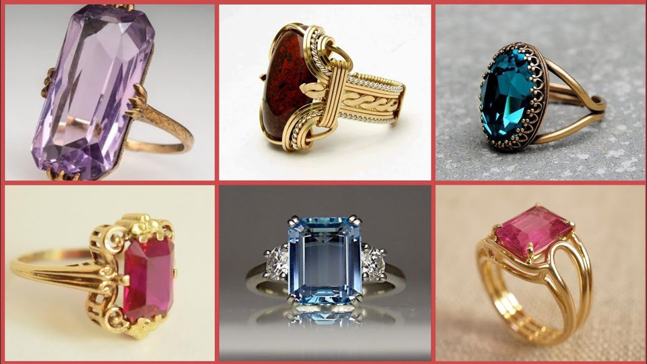 Most beautiful And Gorgeous Real Stone Rings collection - YouTube