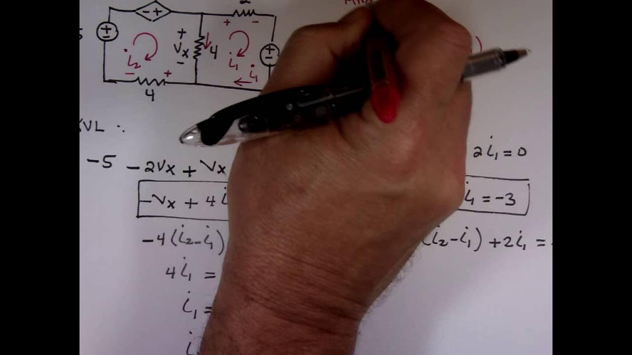 Mesh Analysis with Dependent Sources and SuperMesh - YouTube