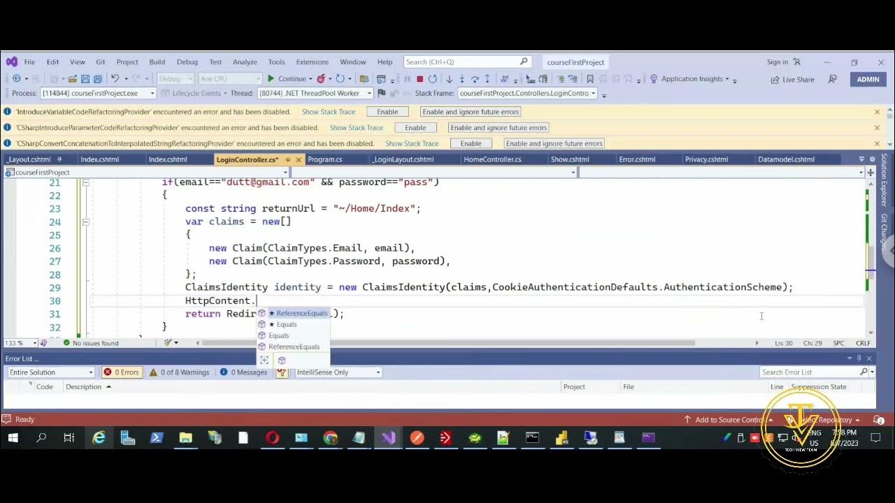 12. User Authentication in .NET Core: Part 2 - Claims Identity & Authentication Tutorial - YouTube