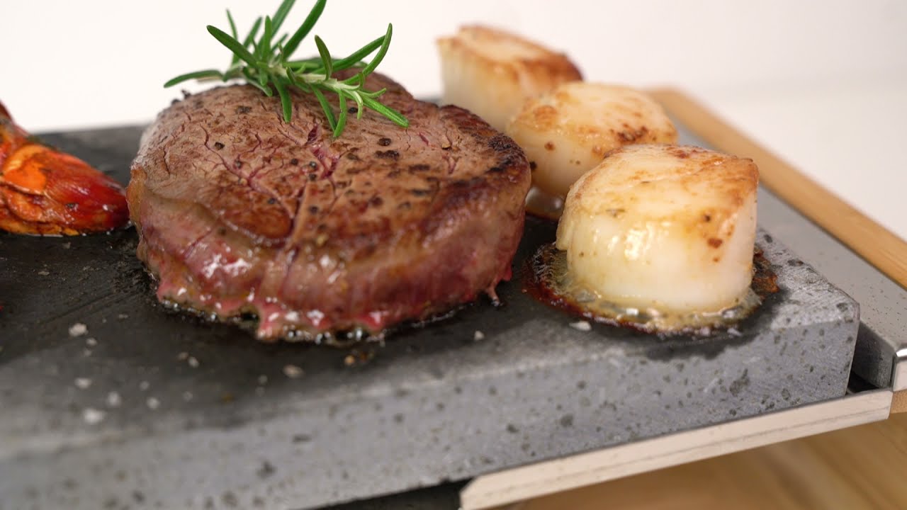 Black Rock Grill Large Sharing Steak Stone Sets - Hot Stone Cooking ...