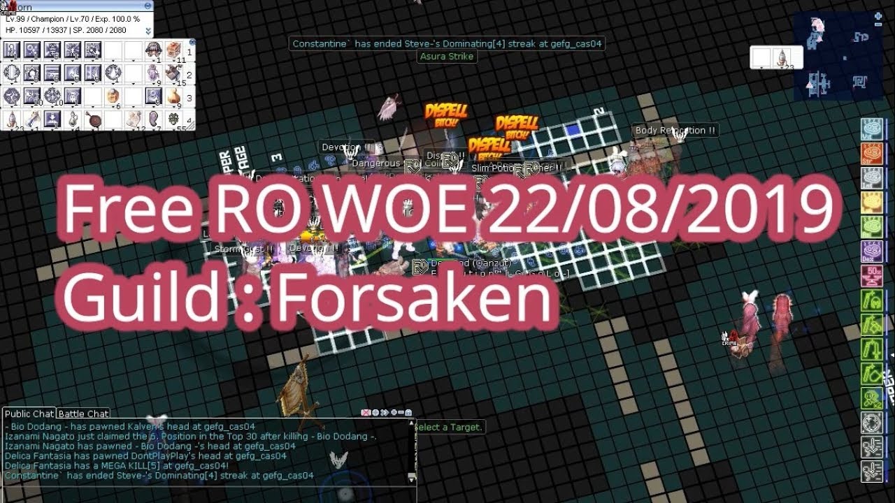 [ Forsaken ] Free RO WOE 22/08/2019 - Britoniah 4 - YouTube