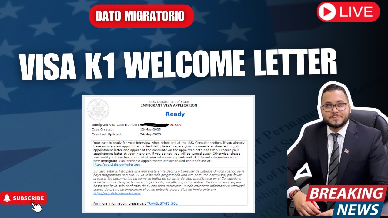 Me Aprobaron mi visa K1 pero no me llega el Welcome letter #NVC - YouTube