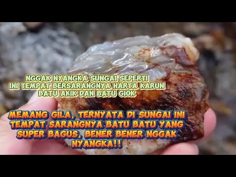 BERLIMPAH!!! BATU GIOK DAN BATU AKIK DI SUNGAI INI SANGAT MUDH SEKALI ...
