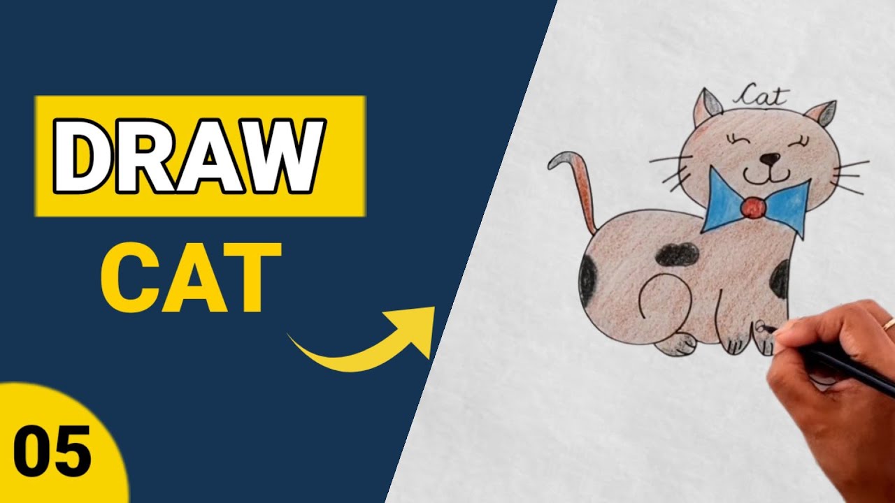 How to Draw a CAT easily | Step-by-step tutorial - YouTube