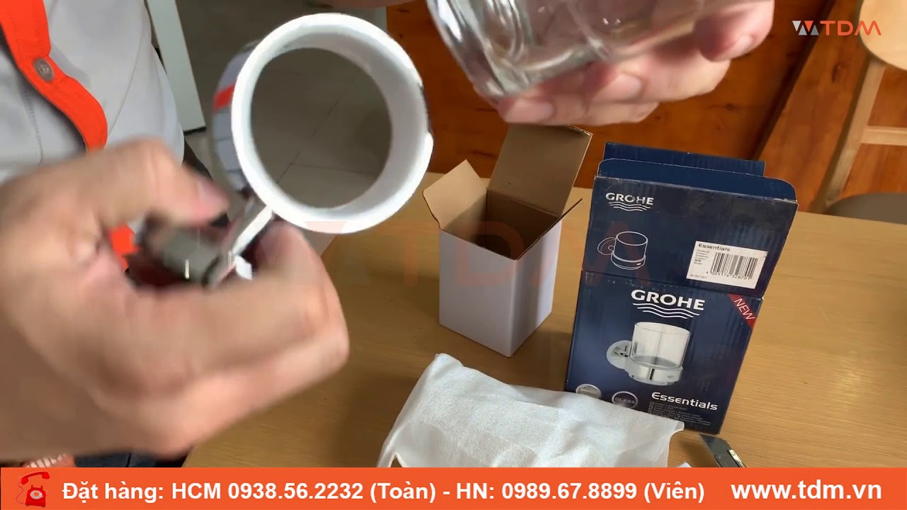 TDM.VM | Đập hộp giá đựng bàn chải Grohe 40447001 phụ kiện nhà vệ sinh ...