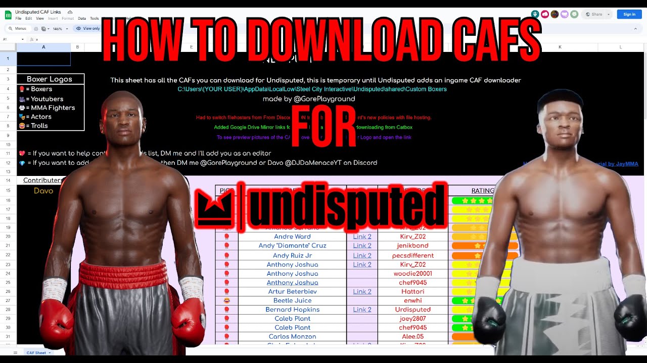 How To Download Custom Created Fighters/Boxers (CAFs) In Undisputed ...