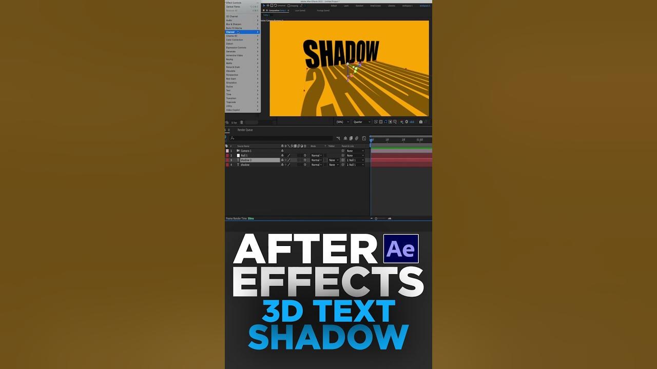 Create 3D shadow for text In After Effects #aftereffectstutorial - YouTube