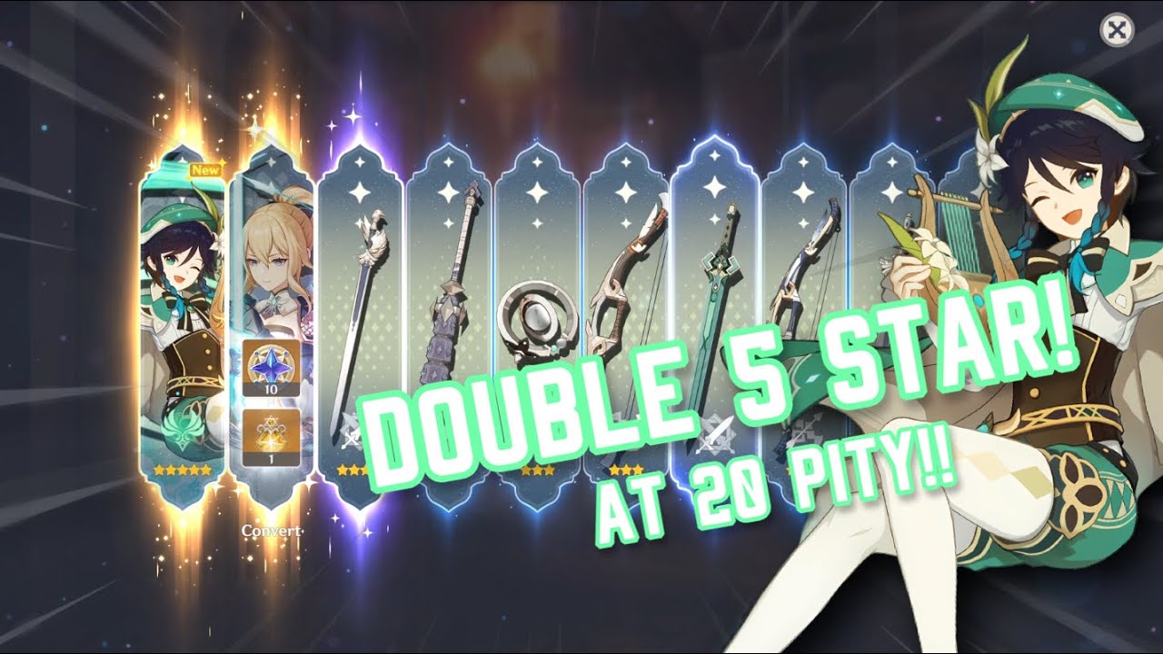 PULLING A DOUBLE 5 STAR!! On VENTI Rerun Banner (20k+ PRIMOGEMS) | F2P ...