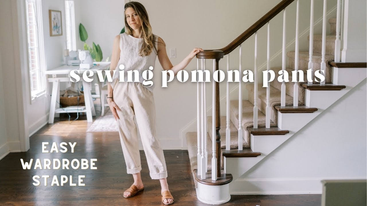 Sewing Pomona Pants / cozy sewing time working on my capsule wardrobe - YouTube