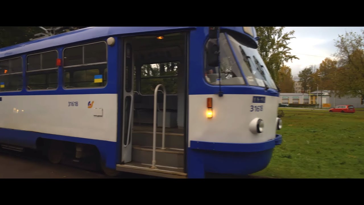 Latvia, Riga, tram 5 ride from Imanta to Baldones iela - YouTube