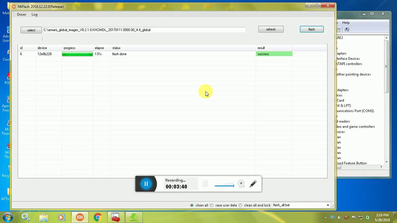 how to Xiaomi Redmi 1S Flashing (2013029) format hang logo boot faill ...