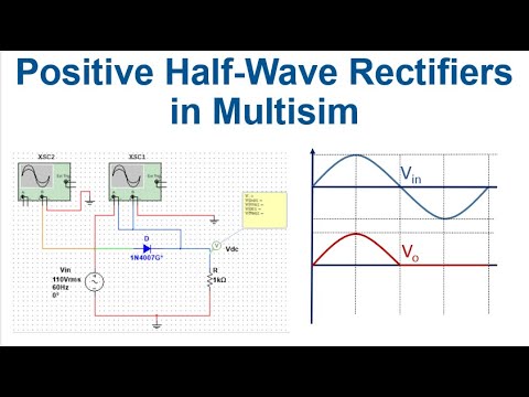 lab 6a Positive half wave rectifier in Multisim - YouTube