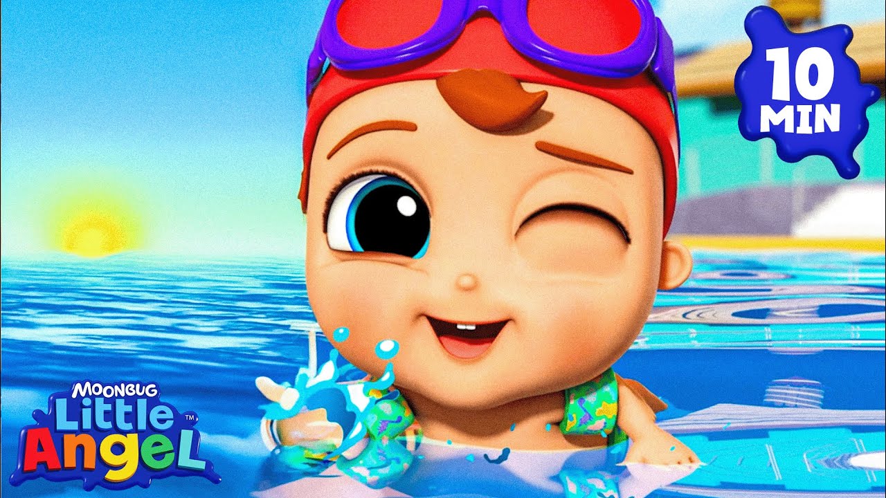 My First Swim Alone 💧🎉| Little Angel And Friends Kid Songs - YouTube