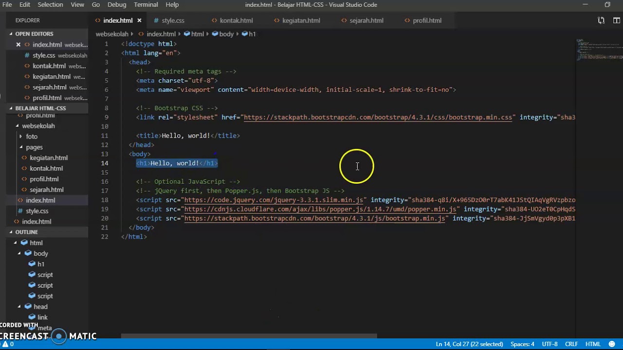 16. Web Programming Untuk Siswa SMK - HTML CSS - Pengenalan Bootstrap - YouTube