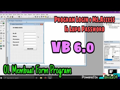 VB6 | 01 Membuat Login Database Access & Lupa Password - Create Form Program - YouTube