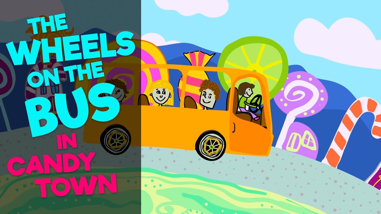 The Wheels on the Bus in Candy Town • cute and unique • Nursery Rhymes ...