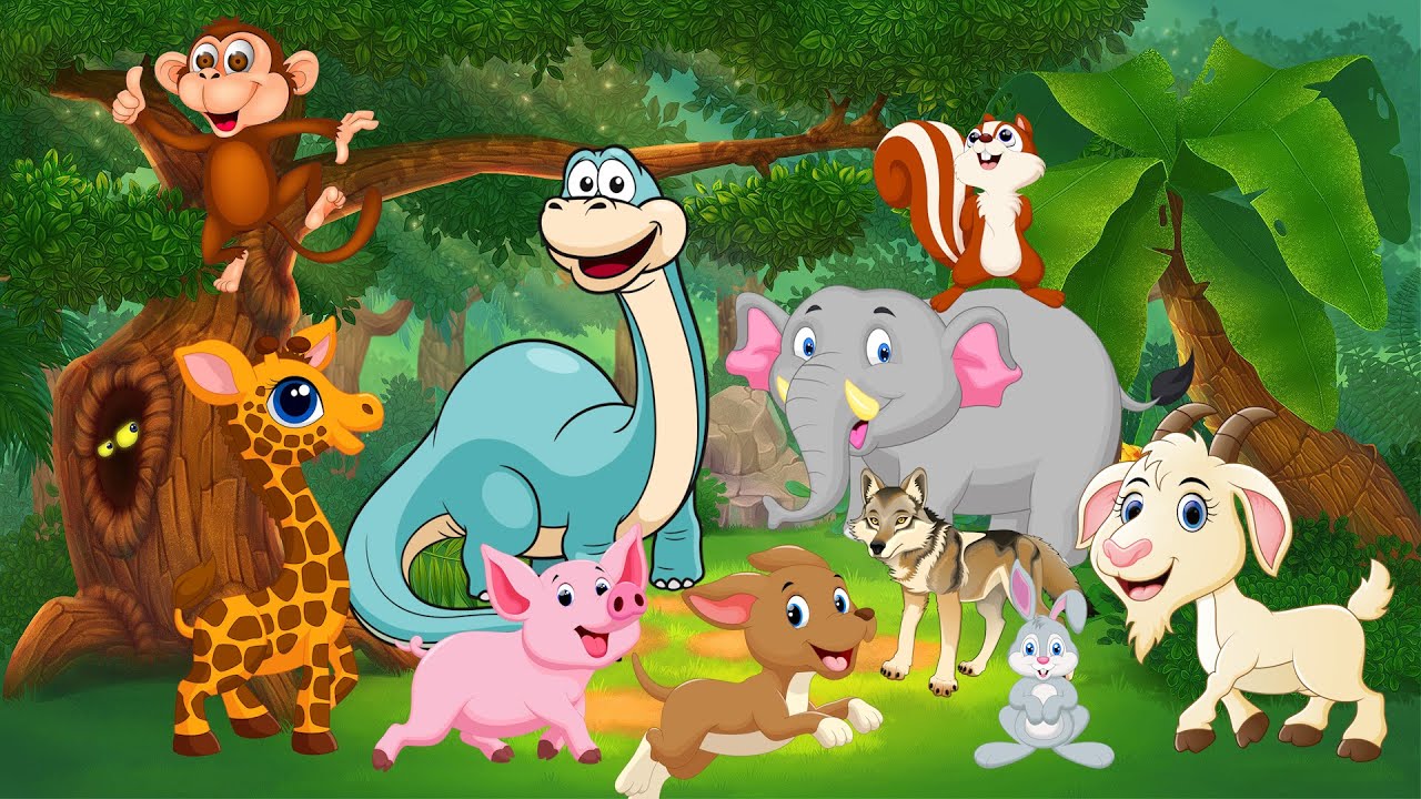 Tracing the strange calls of animals.Animal sounds, dinosaur, elephant ...