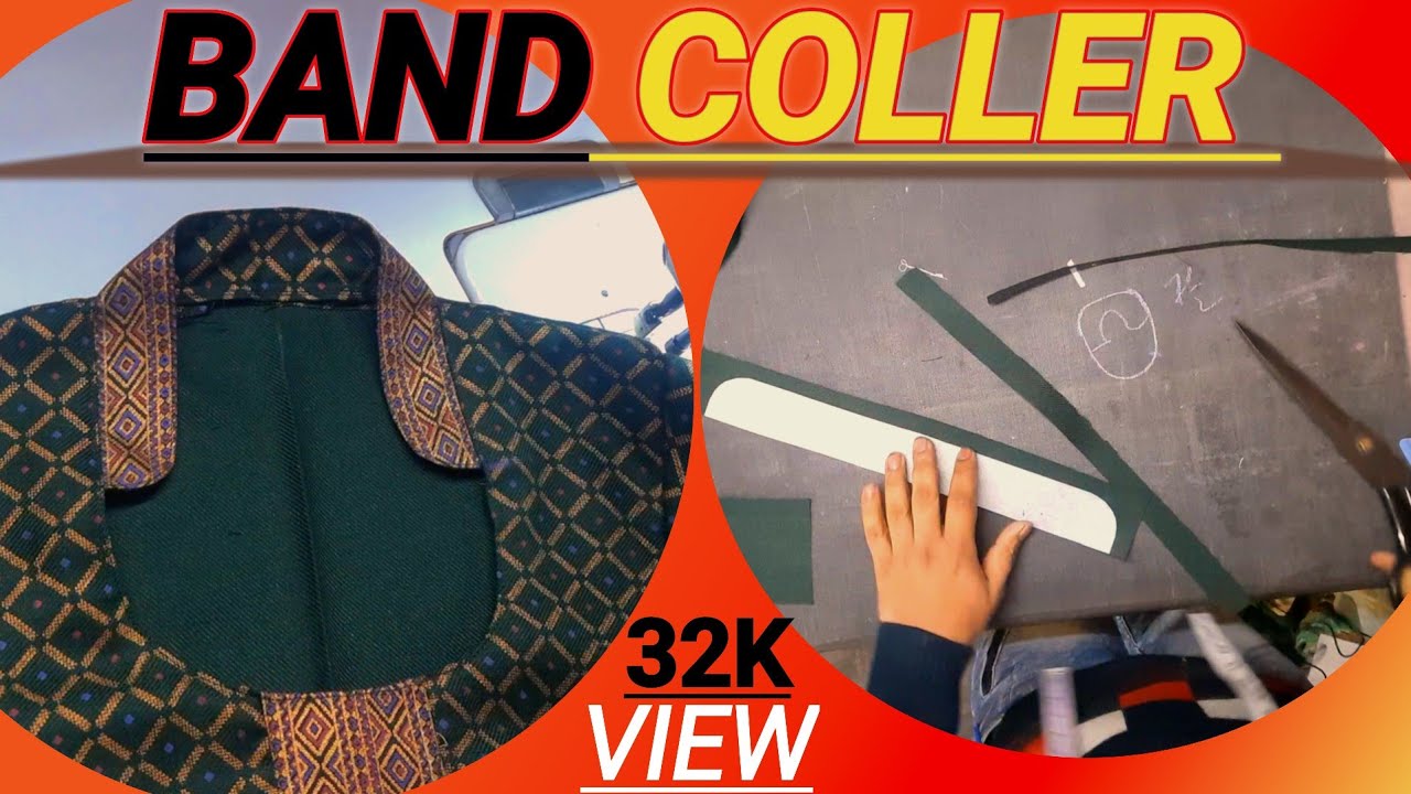 Half collar band cutting and stitching - YouTube