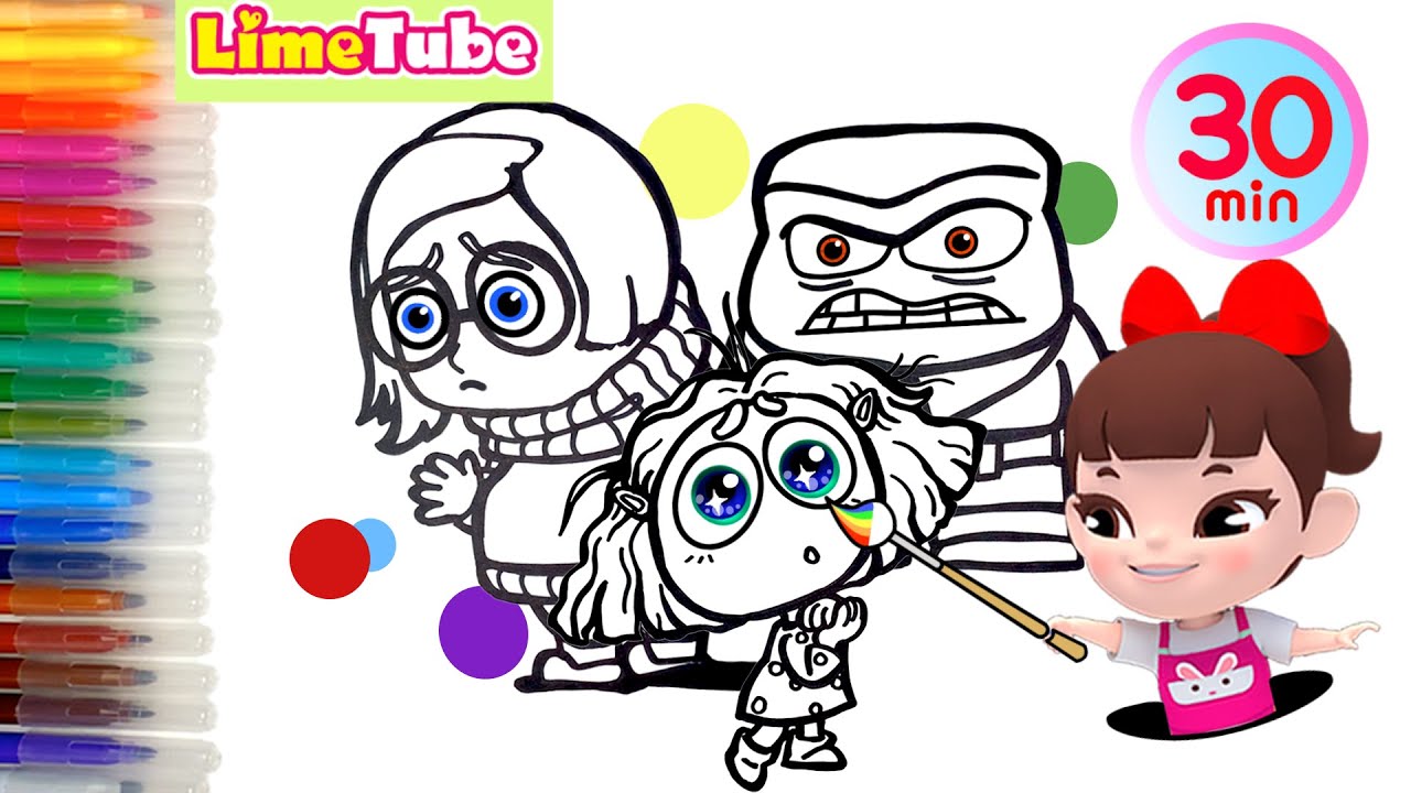 How to draw inside out characters | Easy drawing and coloring for kids ...
