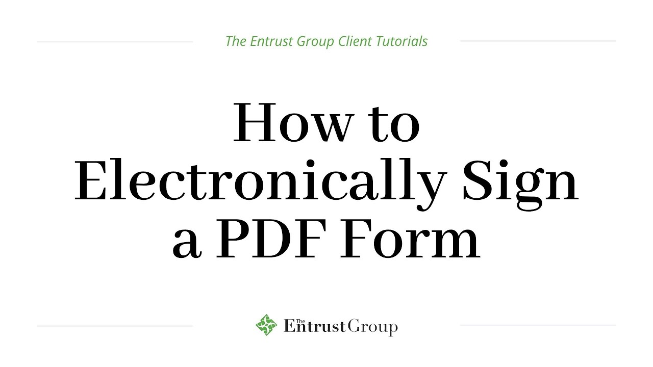 How to Electronically Sign a PDF Form - YouTube