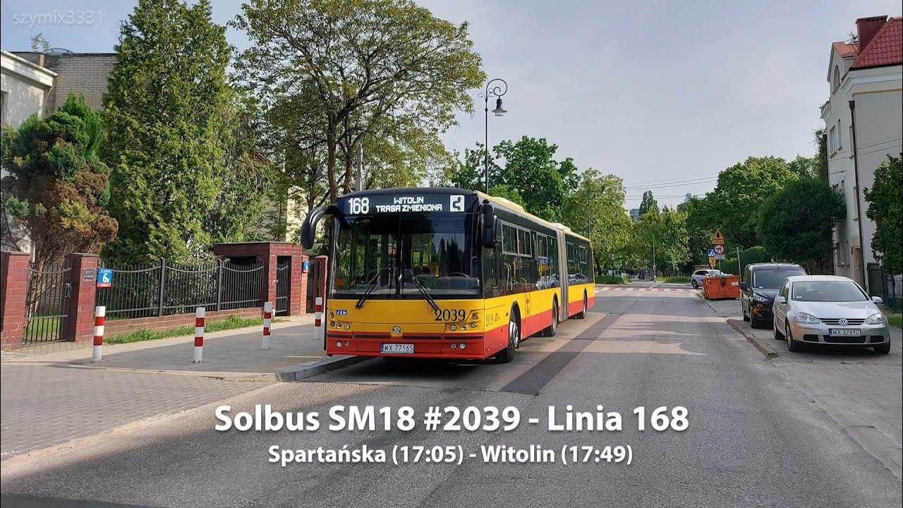 Linia 168 | Solbus SM18 #2039 - MZA Warszawa - YouTube