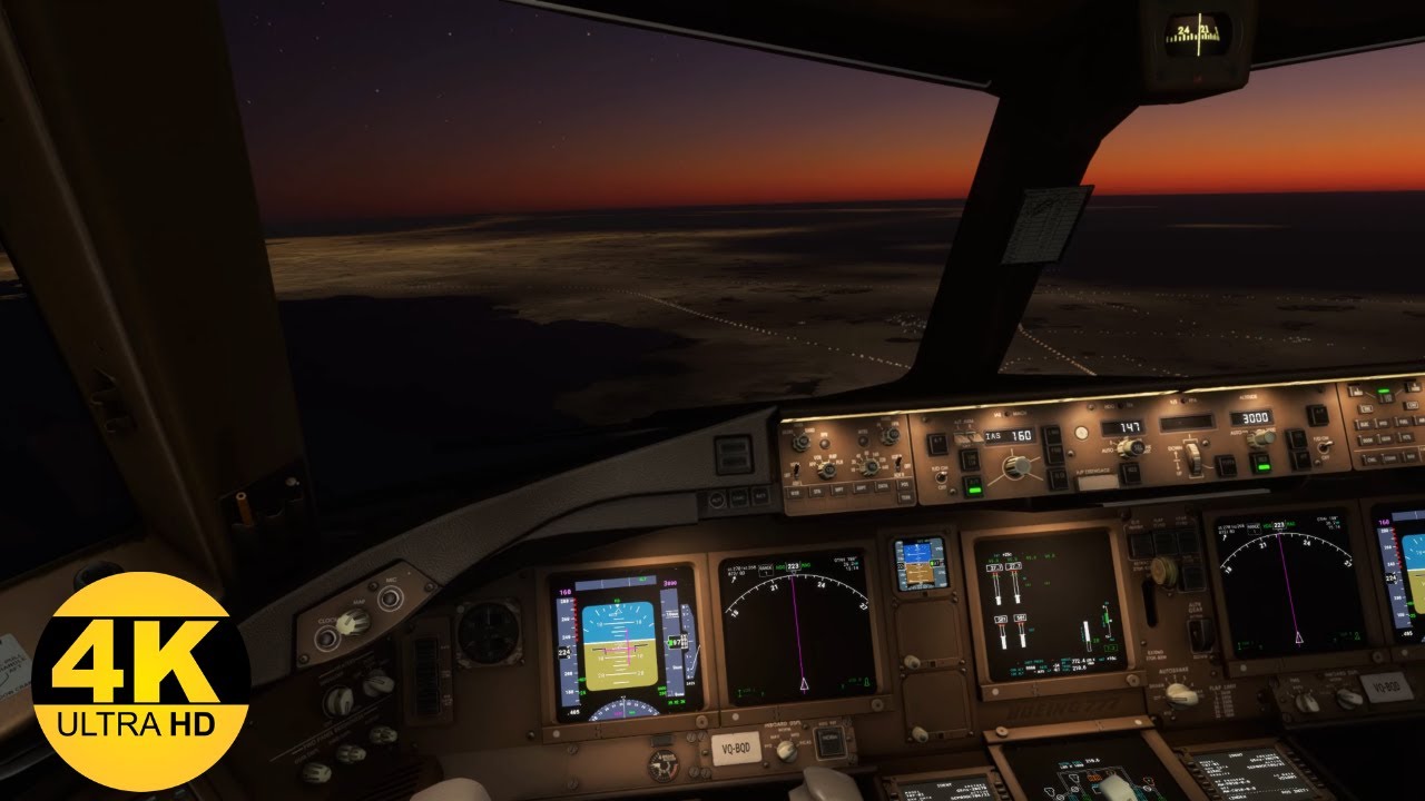 Microsoft Flight Simulator | Aeroflot Boeing 777-300ER Beautiful Night ...