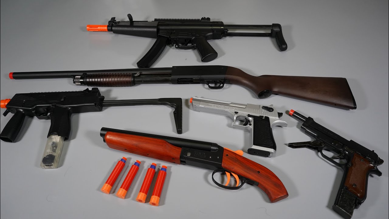 Double Barrel Shotgun Shell ejecting Toy Gun - MP9 -MP5- Beretta 93R ...