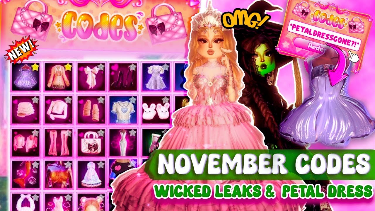 ALL NEW CODES 🌹 WICKED UPDATE + PETAL DRESS LEAKS in Dress to Impress ...
