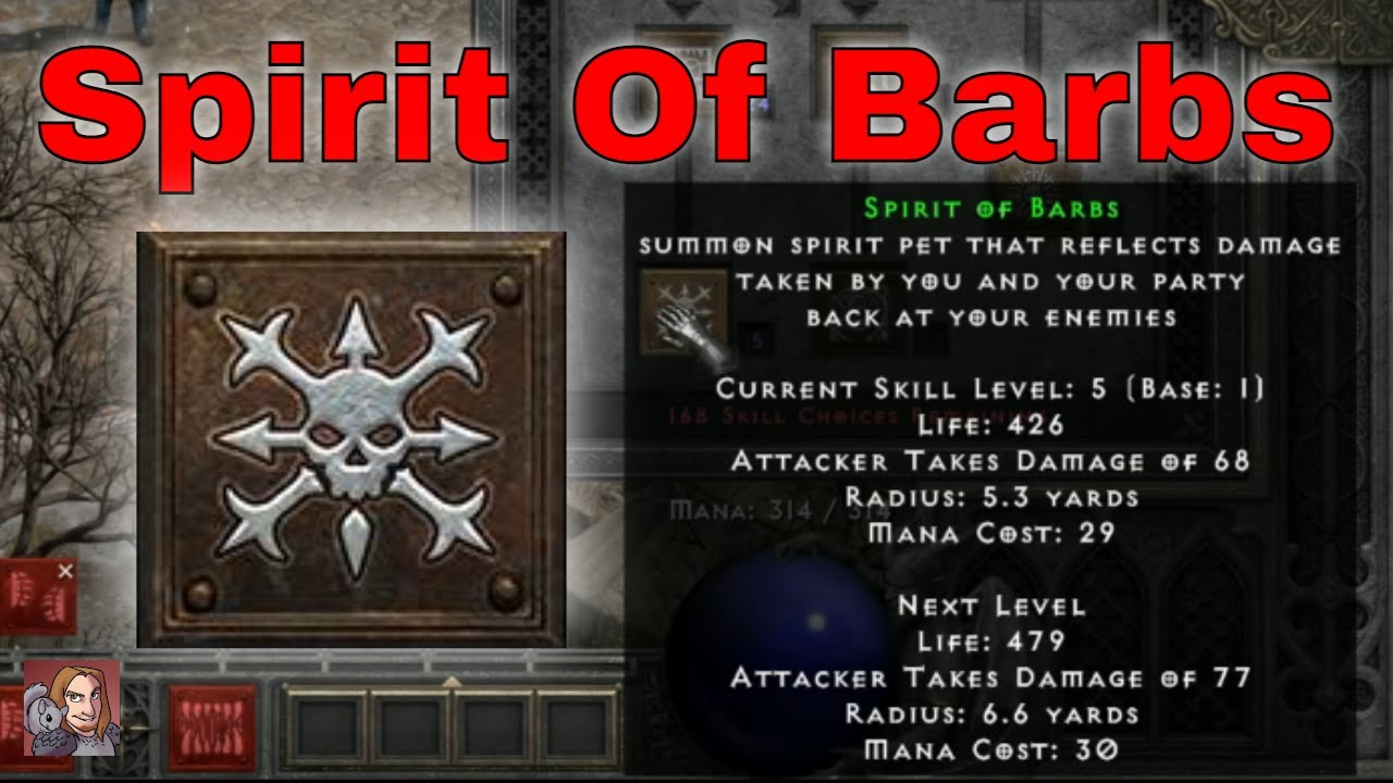D2R Skills & Abilities - Spirit Of Barbs, Summoning (Druid) - YouTube