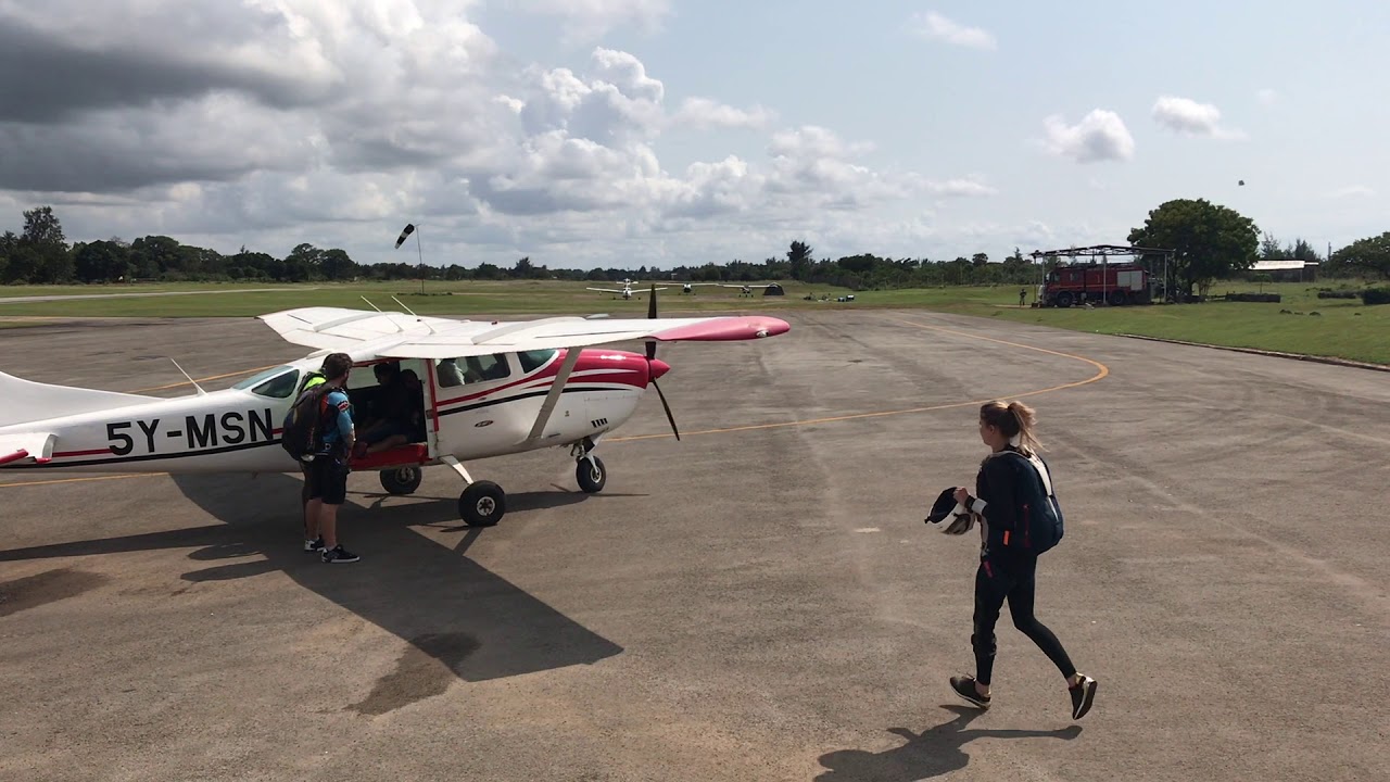 Watch Skydivers getting ready in Diani on Ukunda Airport near Mombasa ...